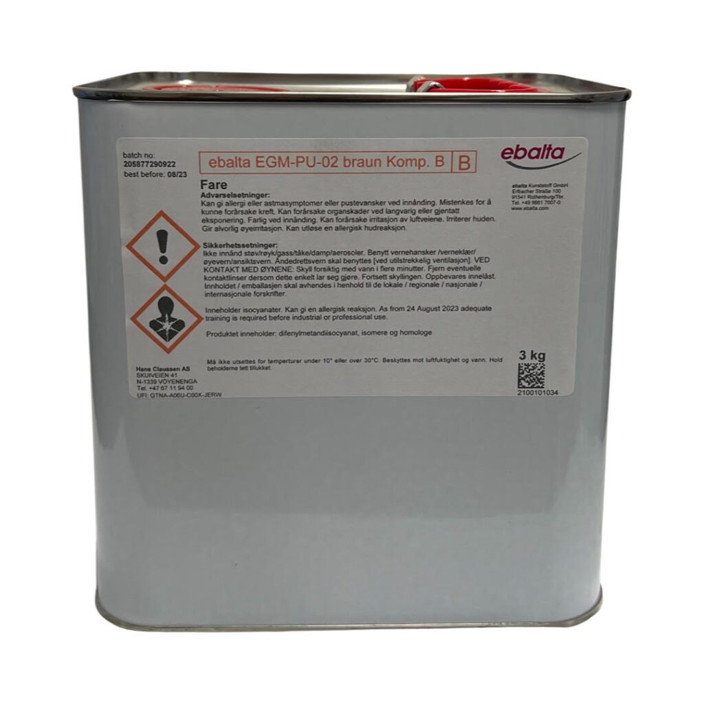 ebalta EGM PU 02 brown comp. B 3 kg - kompositthuset.no